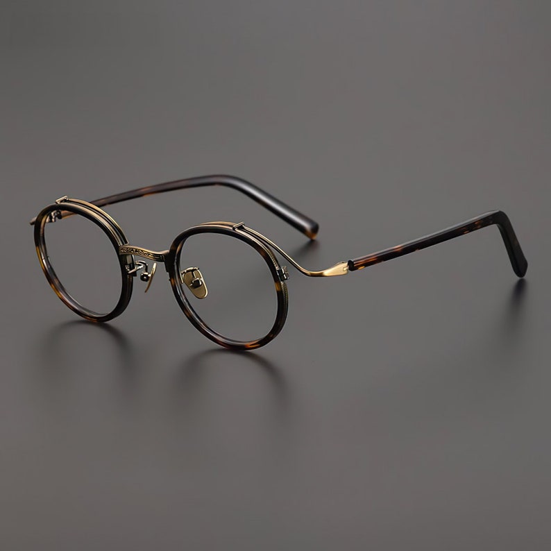 Handcrafted Vintage Metal Frame Glasses Black & Bronze Thin Frame ...