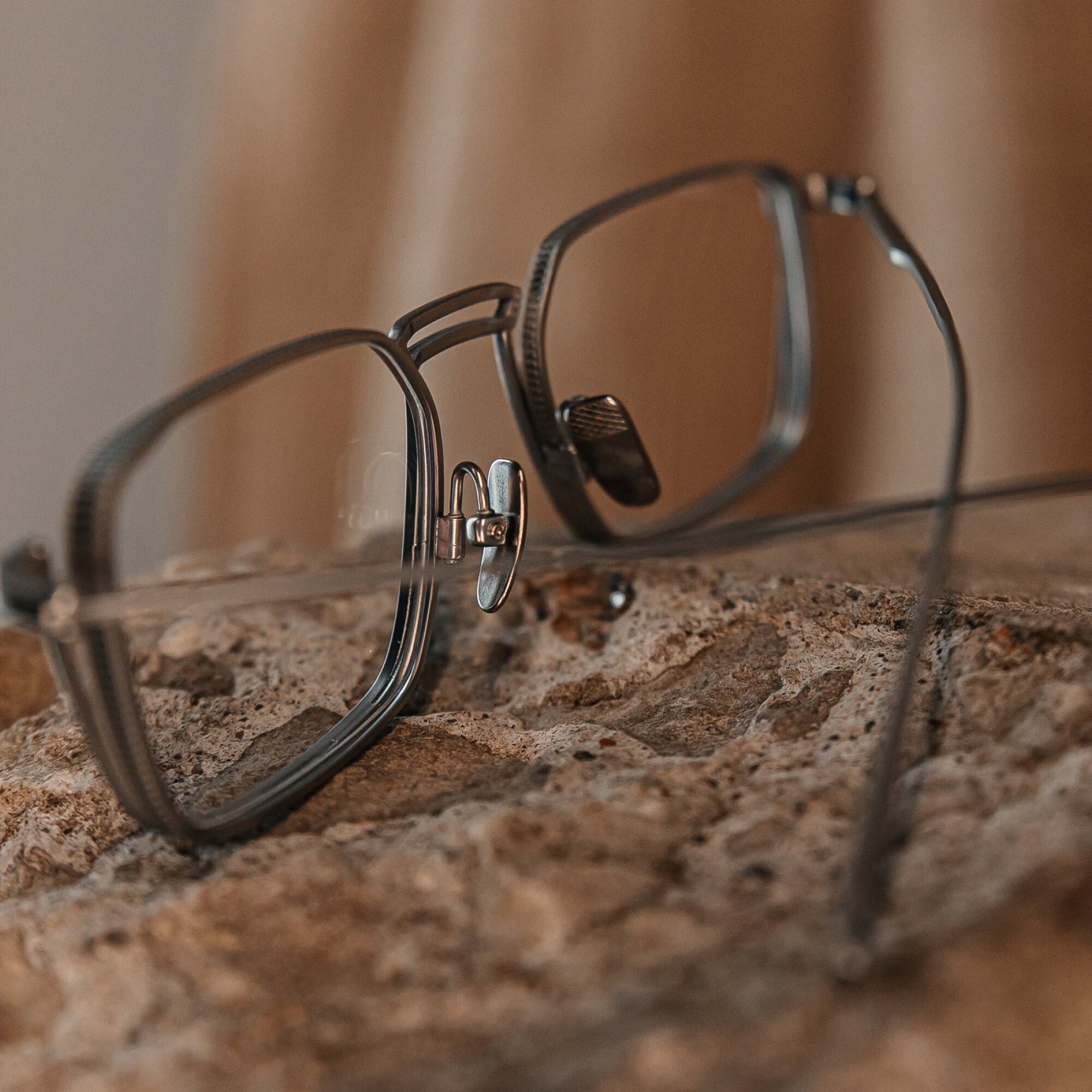 Handcrafted Titanium Square Glasses Frame Black, Silver, Gold, Bronze ...