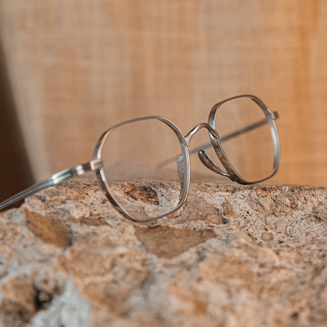 Handcrafted Titanium Glasses Frame Black, Silver, Gold, Bronze 2024 ...