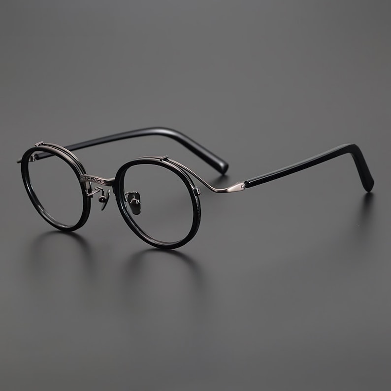 Handcrafted Vintage Metal Frame Glasses Black & Bronze Thin Frame ...