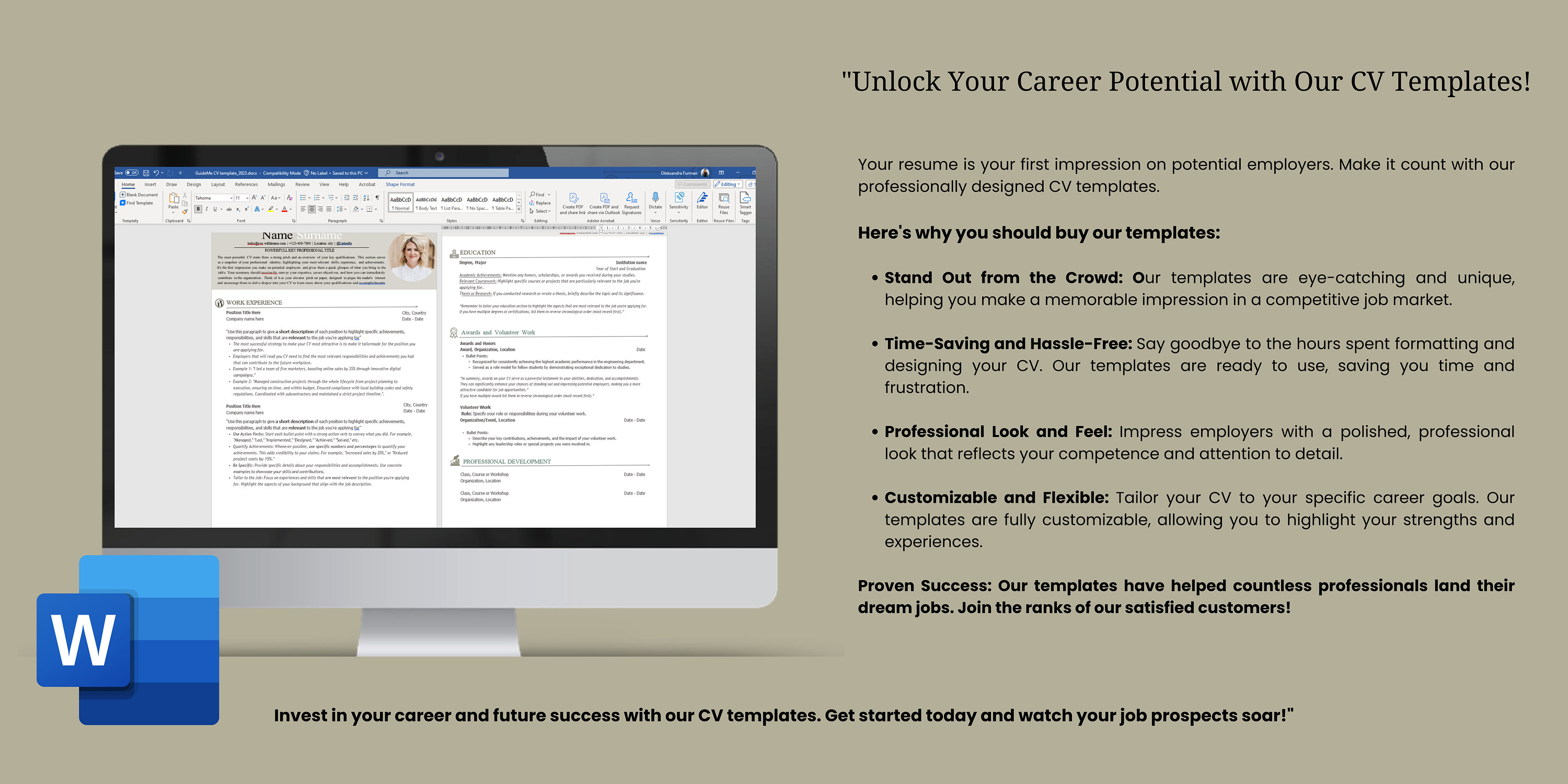 Tailor-made Resume / CV Templates / Proven Results - Etsy