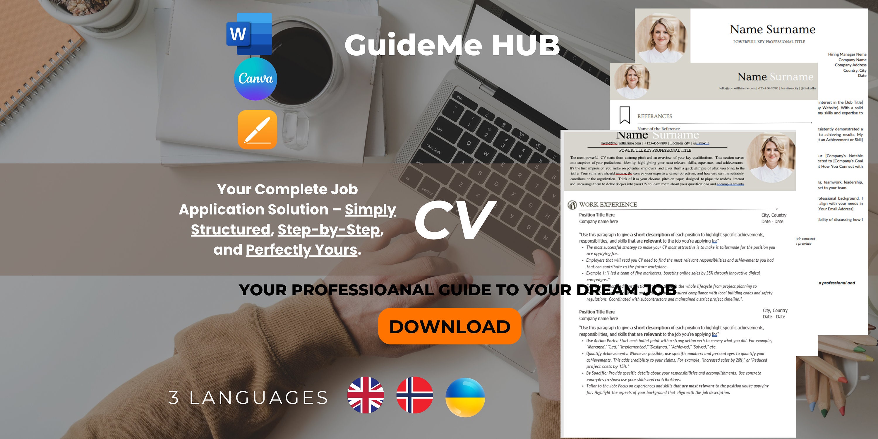 Tailor-made Resume / CV Templates / Proven Results - Etsy