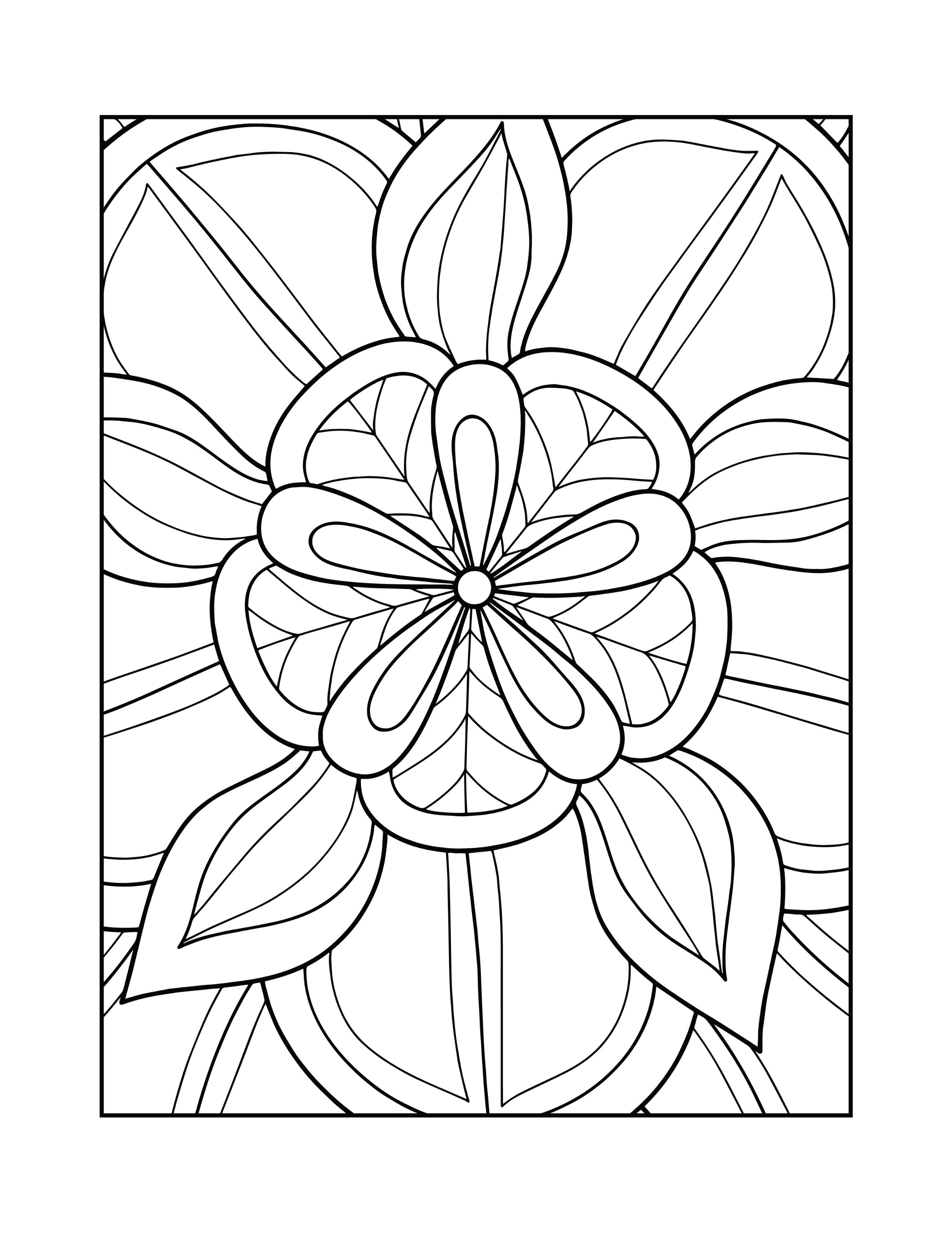 Flower Mandala Style Coloring Pages for Adults and Teens 50 - Etsy