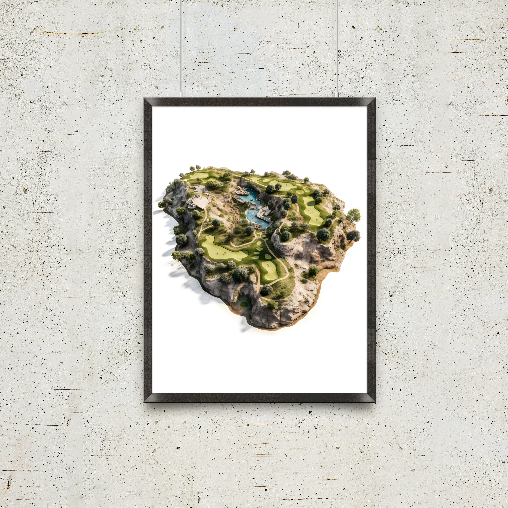 Golf Course Print, Golf Poster, Golf Wall Decor, Fathers Day Gift, Golf ...