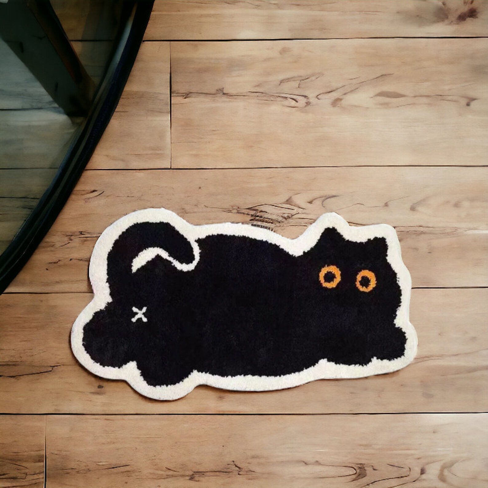 Cat Shaped Rug for Bedroom Cat Decor Cat Bathmat Bed Side Rug Kitchen ...