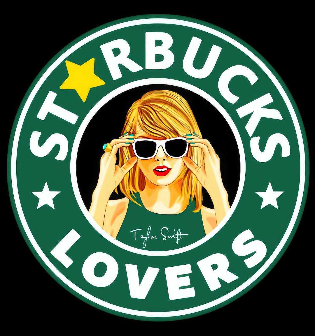 Taylor Swift Starbucks Lovers Logo Png Download Taylor Swift - Etsy