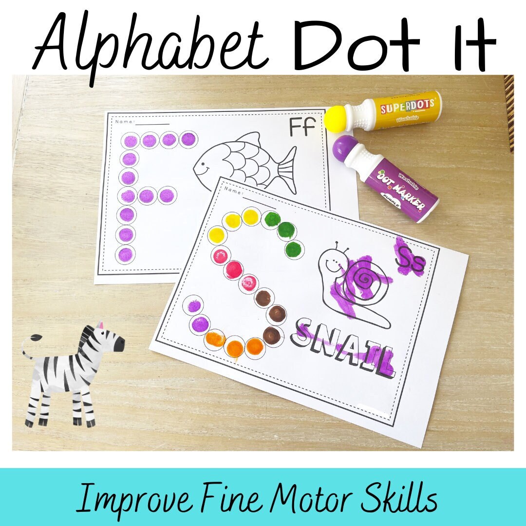 Alphabet Upper Case Dot It Painting Printables 26 Pages - Etsy