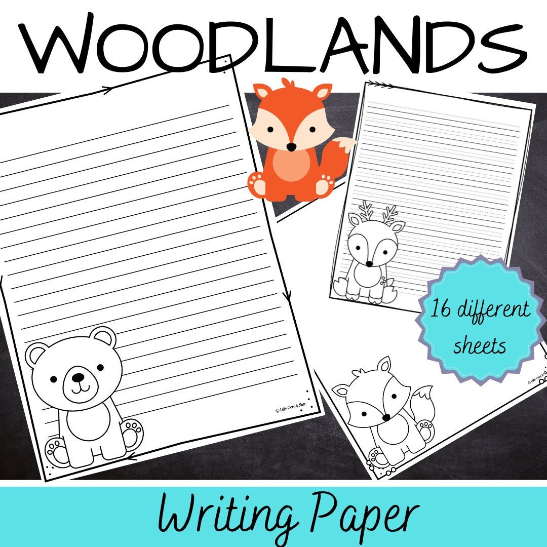 Writing Paper Woodland Animal Theme Digital Download - Etsy