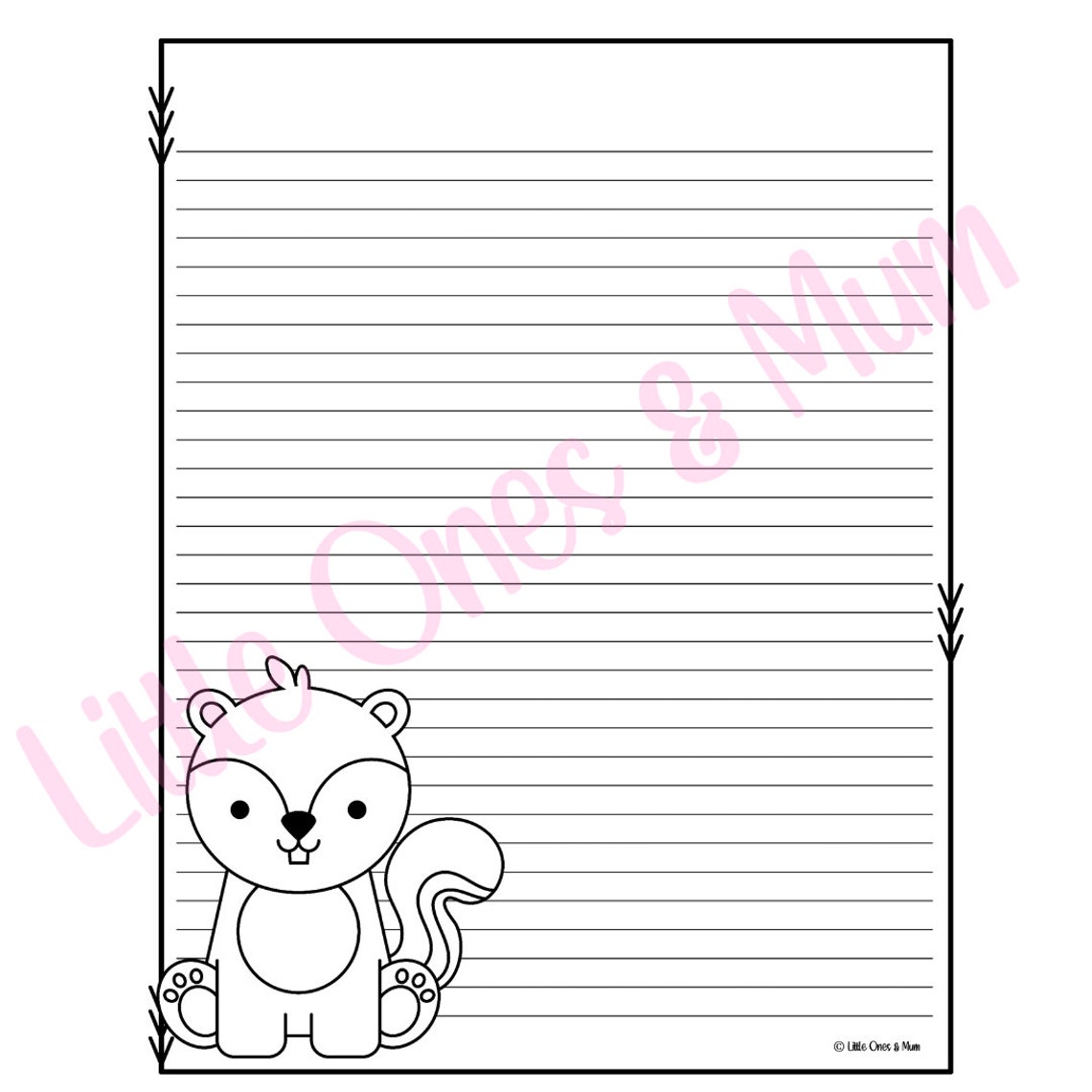 Writing Paper Woodland Animal Theme Digital Download - Etsy