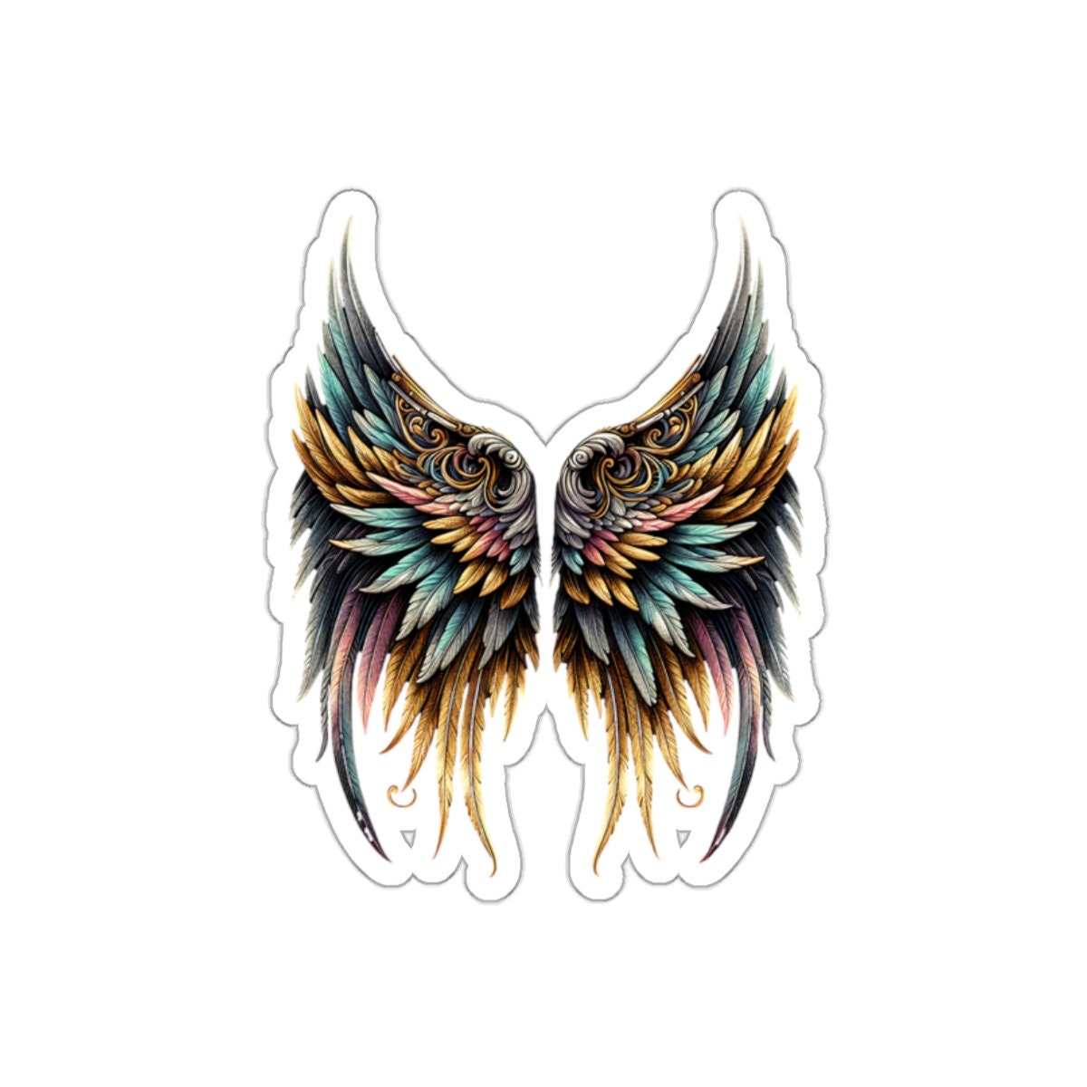Angel Wings Acrylic Effect Sticker, Angel Sticker, Wings Sticker, Angel ...