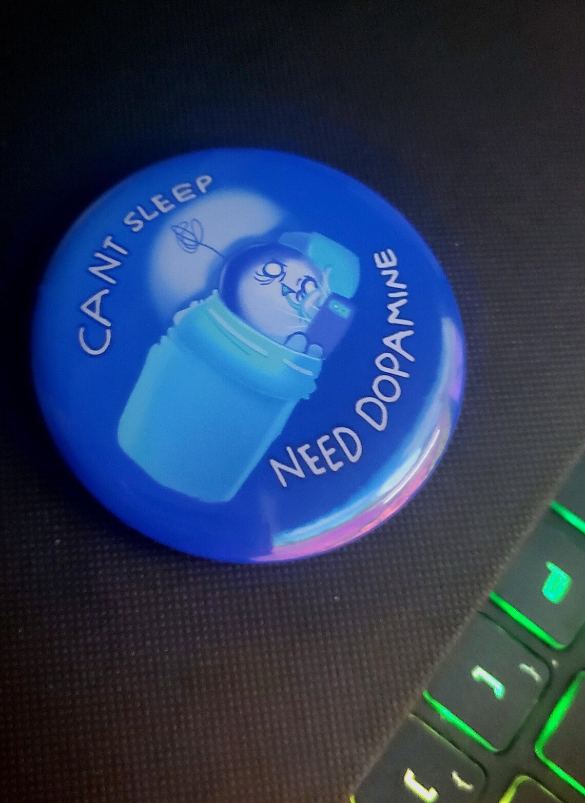 Can't Sleep Need Dopamine Pinback Button – Funny Insomnia Humor - Etsy