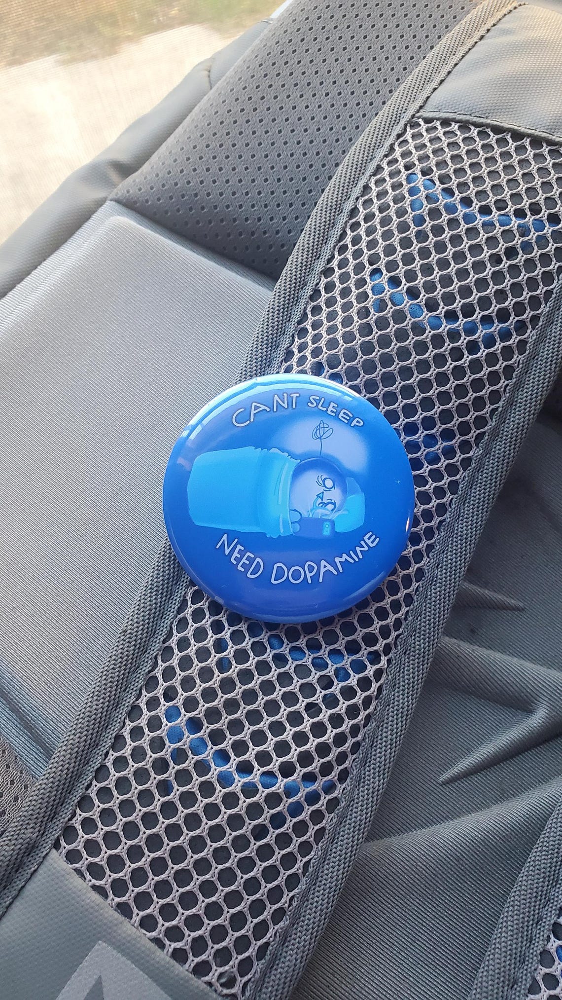 Can't Sleep Need Dopamine Pinback Button – Funny ADHD, Insomnia Humor ...