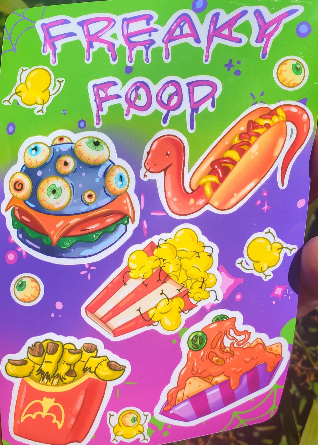 Freaky Food Sticker Sheet | Spooky Halloween Horror Kawaii Stickers ...