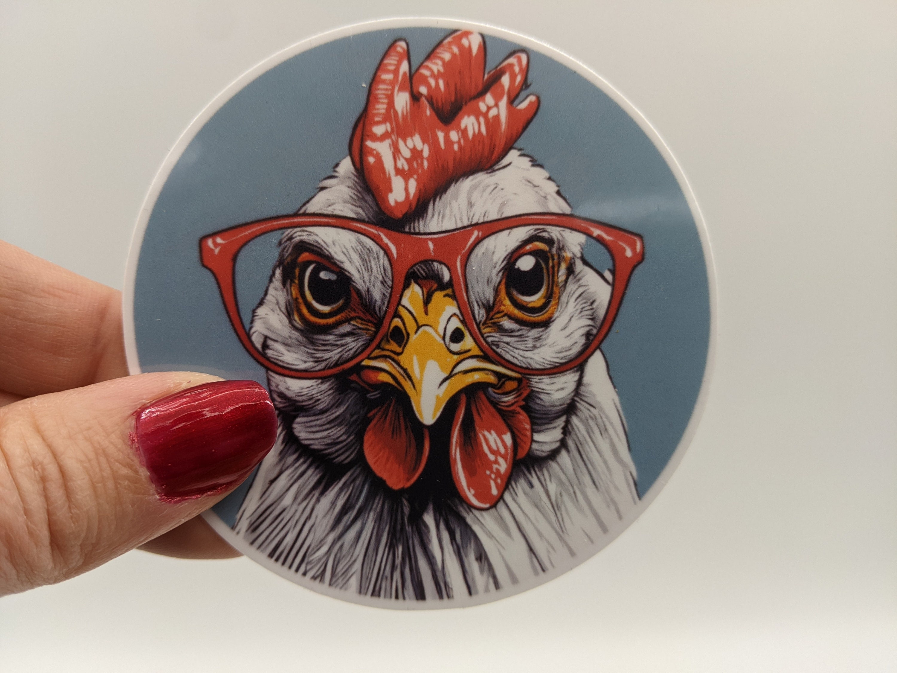 Large Waterproof Vinyl Chicken Sticker Cute Chicken With - Etsy