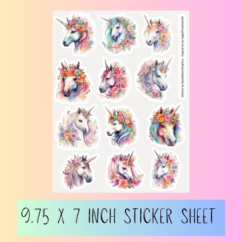 Unicorn Sticker - Etsy