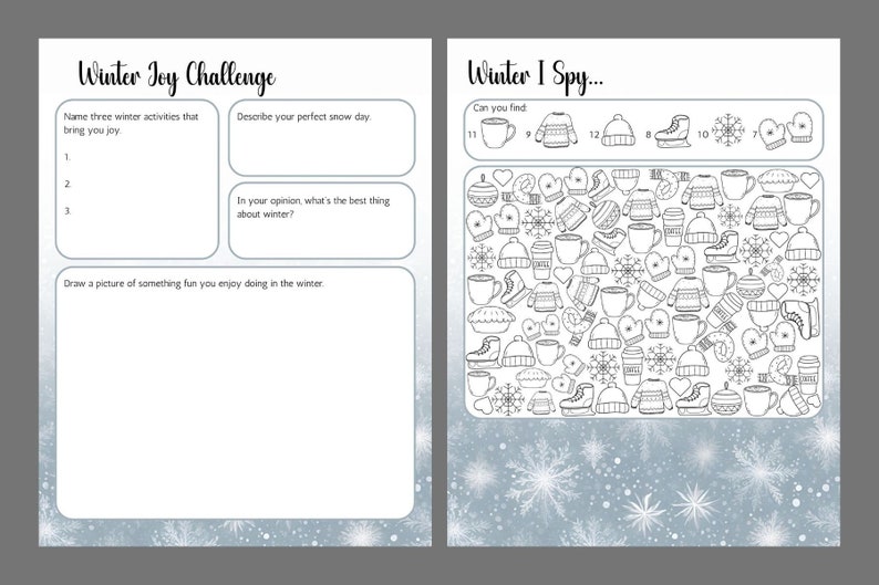 Winter Activity Sheets: Mazes, Wordsearch, Crossword (PDF Download) - Etsy