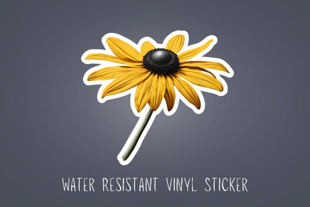Black Eyed Susan Sticker: Water Resistant Vinyl, Summer Flower - Etsy