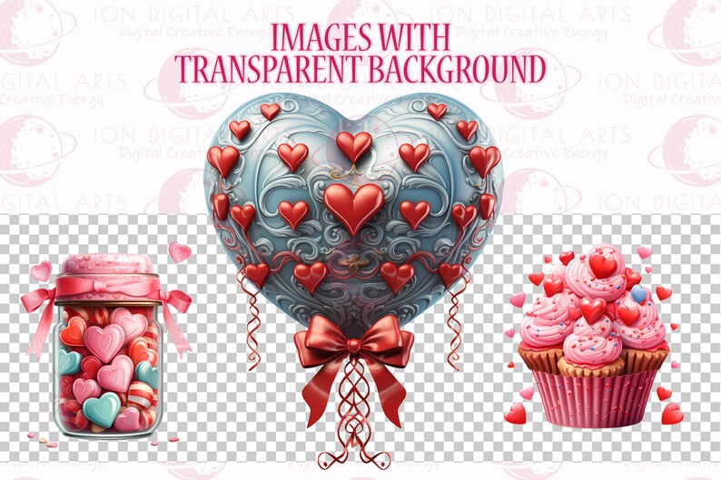 Valentines Day Clipart | Painted Valentines Clipart | Valentines Day ...