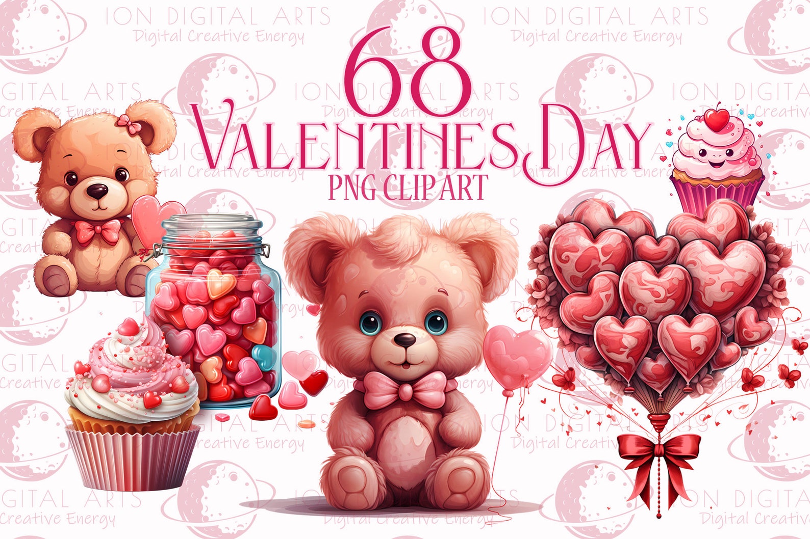 Valentines Day Clipart | Painted Valentines Clipart | Valentines Day ...