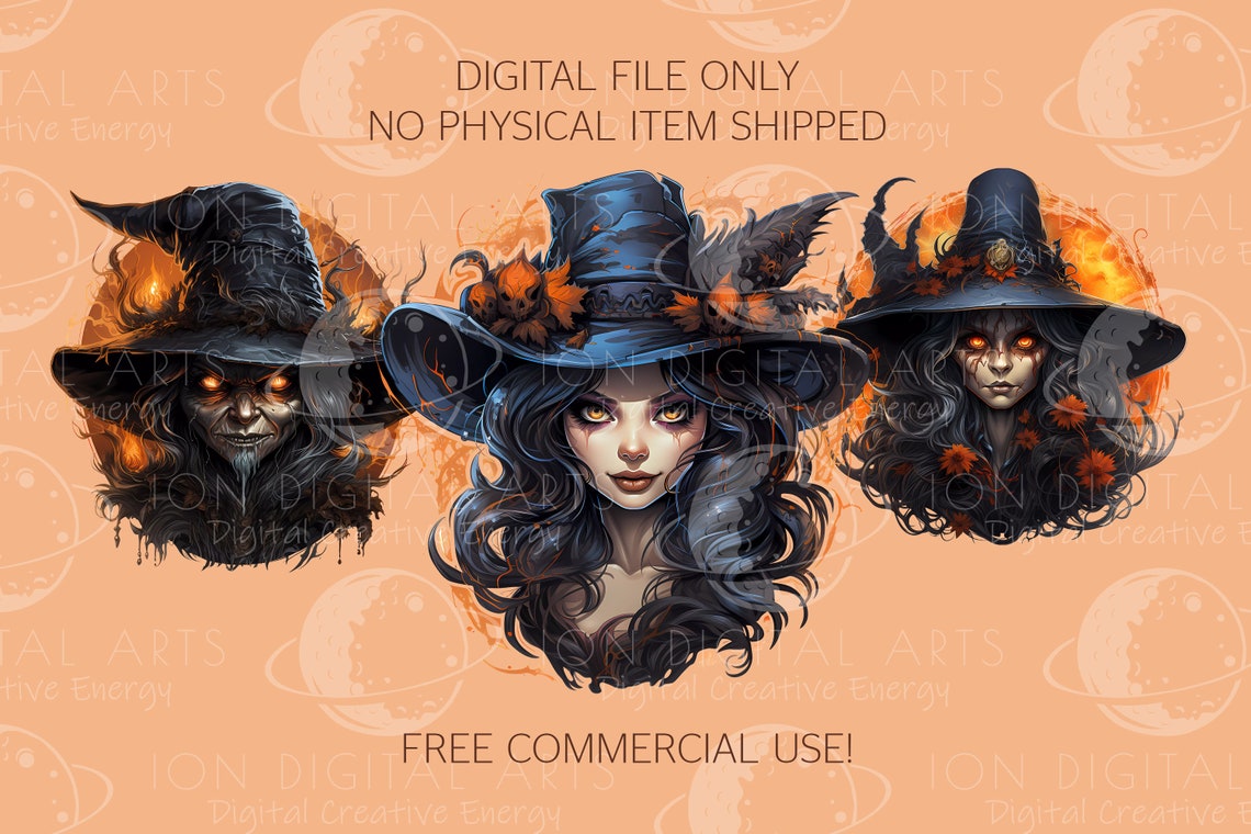 Halloween Witches Clipart Halloween Witch Witch PNG - Etsy