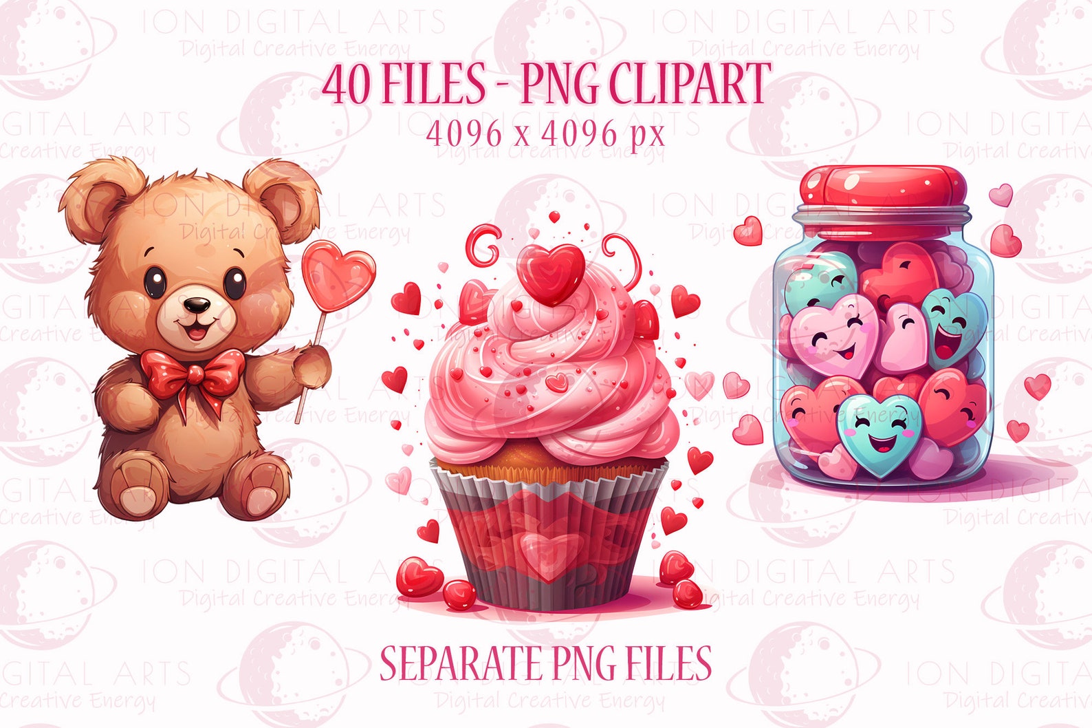 Valentines Day Clipart | Painted Valentines Clipart | Valentines Day ...