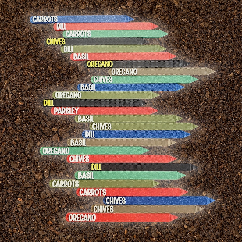 Custom 3D Printed Seedling Markers - Weatherproof Herb/vegetable Stakes ...