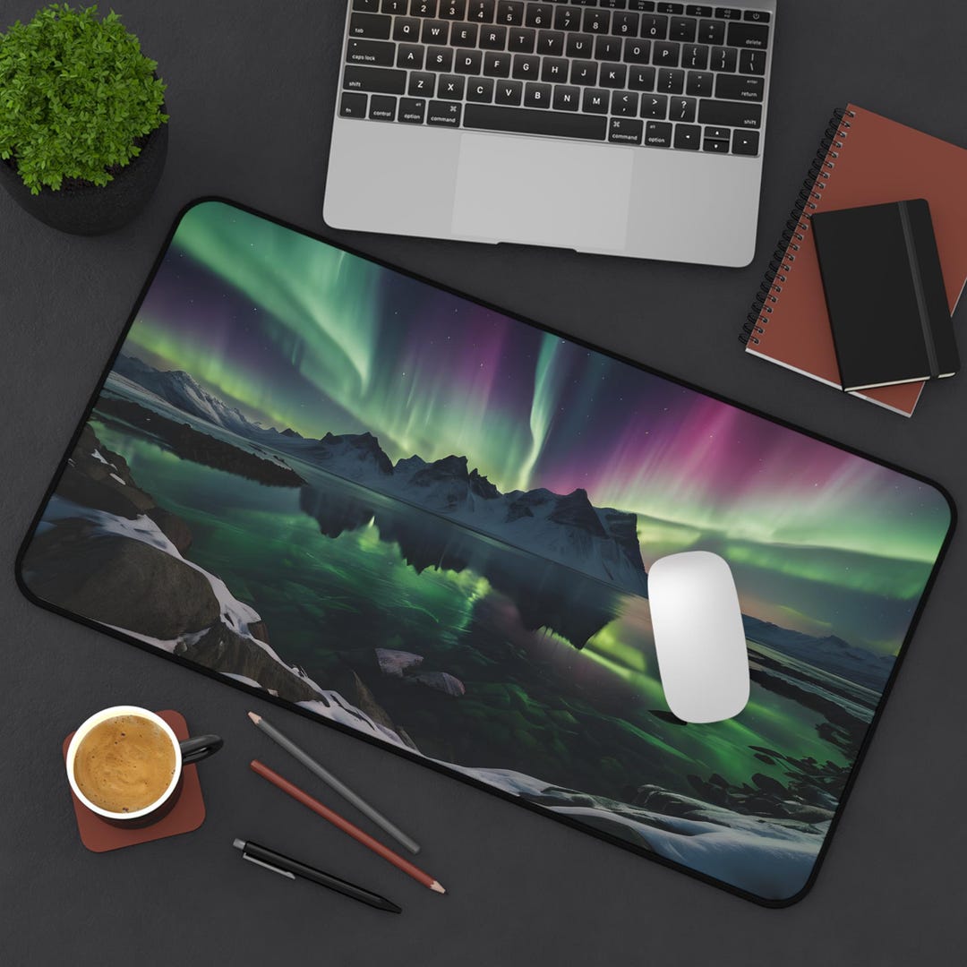 Aurora Borealis Desk Mat/northern Lights Mouse Pad/celestial Mouse Pad/anti-slip Mouse Pad ...