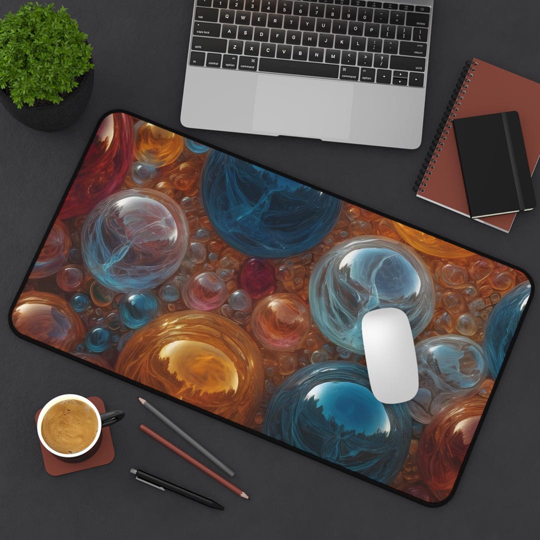 Orbs of Color Desk Mat/abstract Art Mouse Pad/modern Art Mouse Pad/anti ...