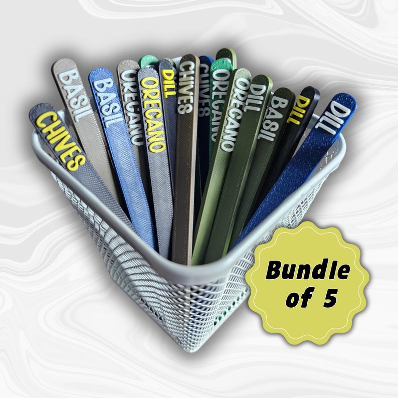 Custom 3D Printed Seedling Markers - Weatherproof Herb/vegetable Stakes ...