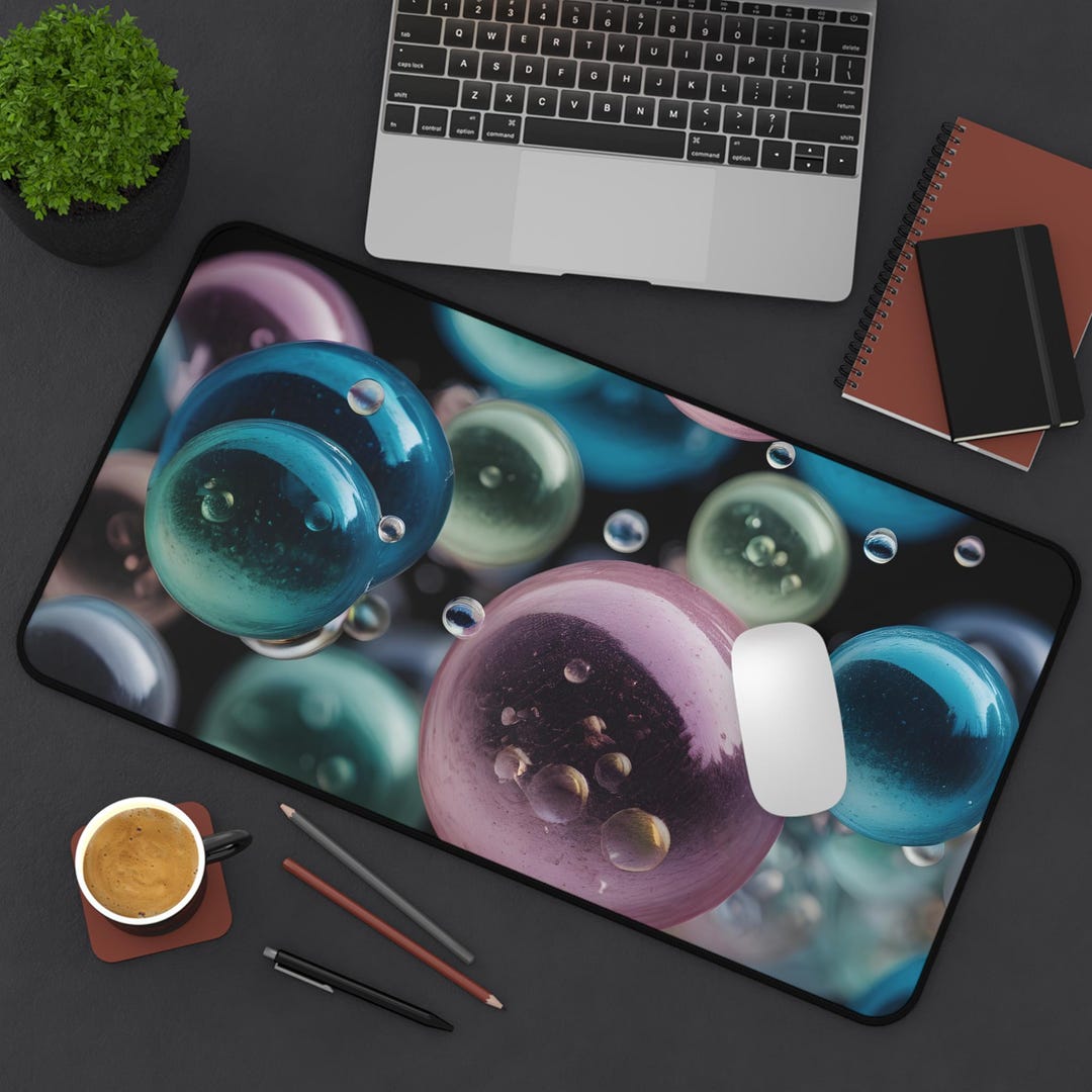 Ethereal Bubbles Desk Mat/abstract Art Mouse Pad/modern Art Mouse Pad ...