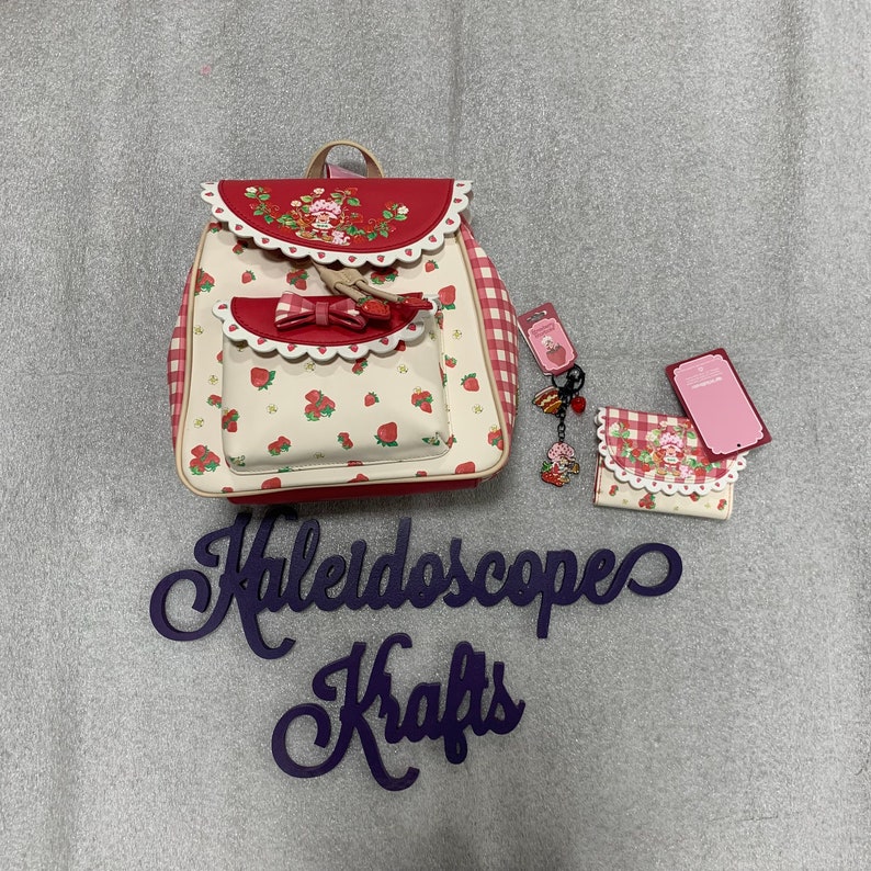 Loungefly Strawberry Shortcake Mini Backpack, Wallet & Keychain Bundle ...