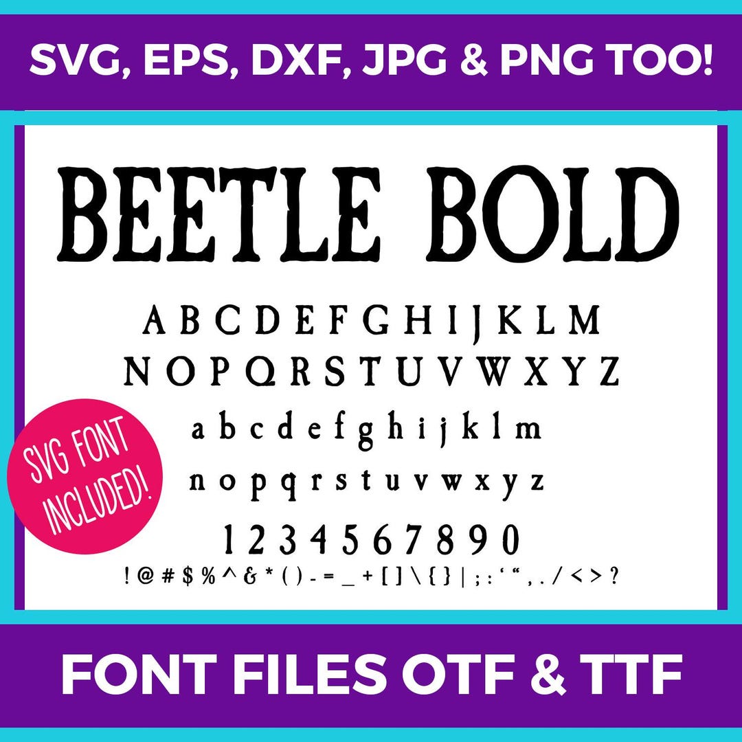 Beetle Font OTF and TTF Files - Canva & Cricut Software Compatible Plus ...