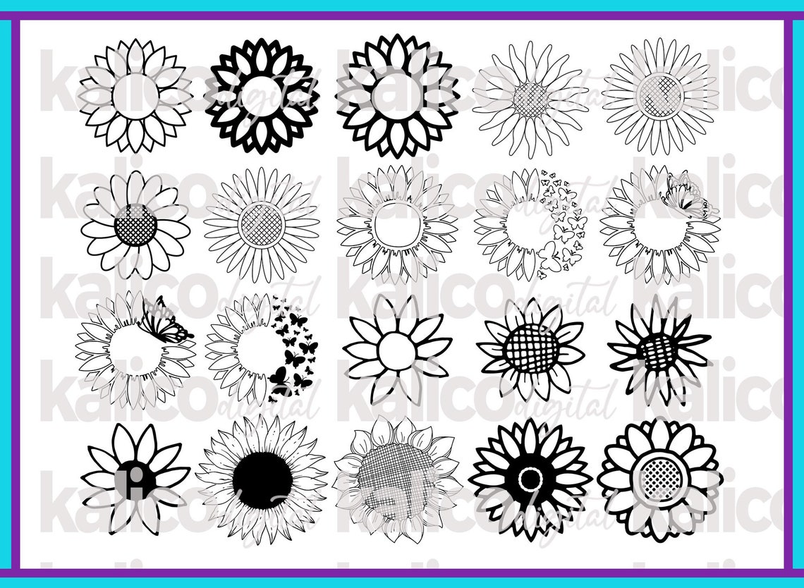 Sunflower SVG Bundle, Sunflower Bundle SVG, Sunflowers SVG, Cricut ...