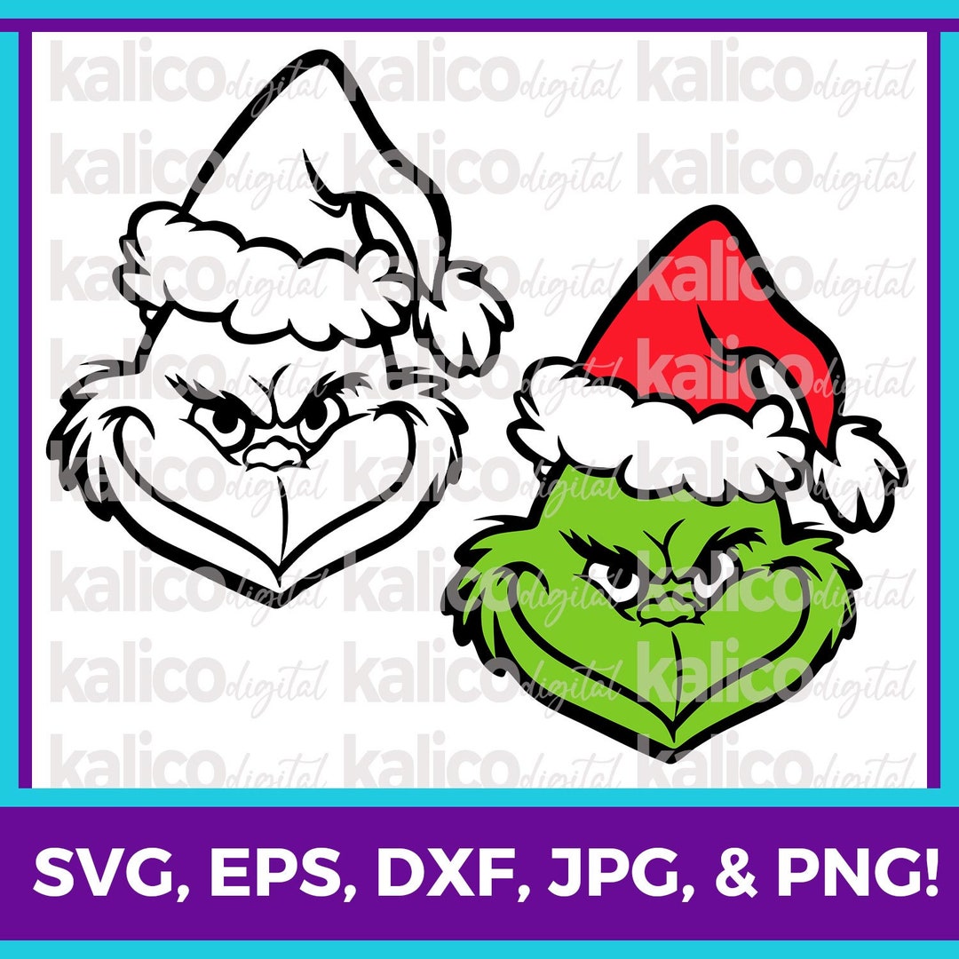 Grinch SVG Grinch Face Silhouette Grinch Face Svg Christmas Grinch SVG ...