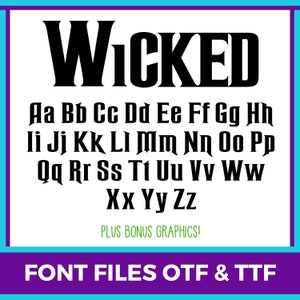 Wicked Witch Font OTF and TTF Files - Canva & Cricut Software Compatible Plus Bonus Svg and ...