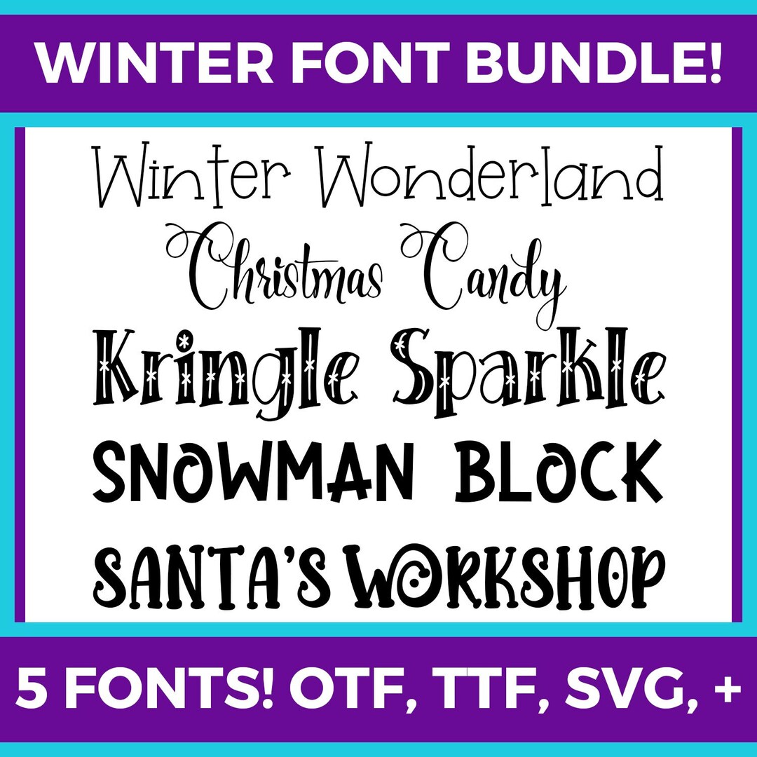 Winter Holiday Font Bundle, Holiday OTF and TTF. Christmas Font Bundle ...