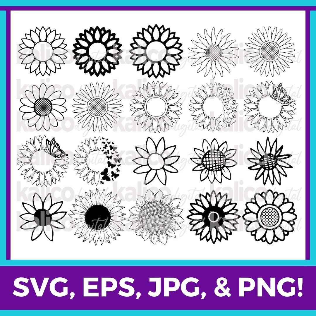 Sunflower SVG Bundle, Sunflower Bundle SVG, Sunflowers SVG, Cricut ...