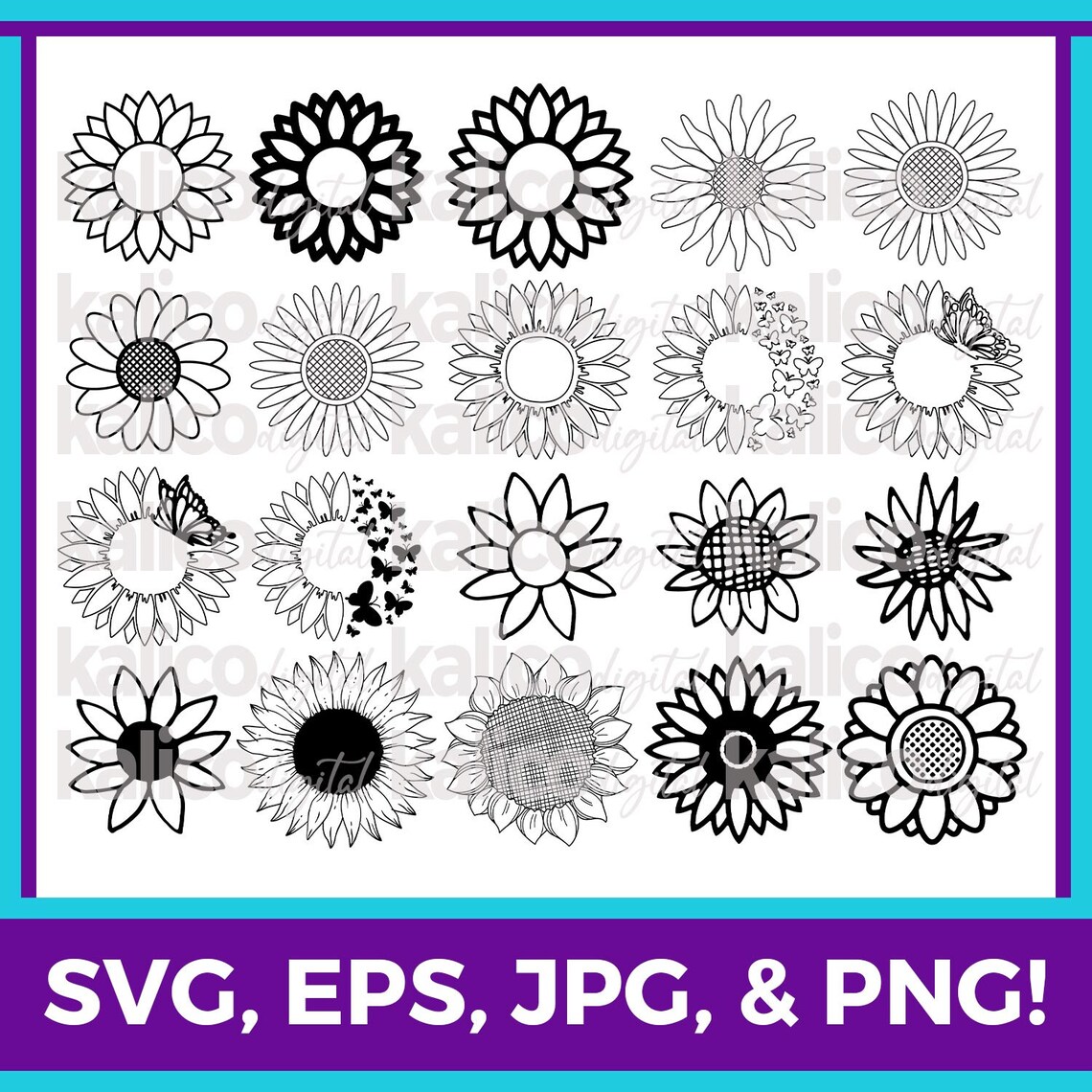 Sunflower SVG Bundle, Sunflower Bundle SVG, Sunflowers SVG, Cricut ...
