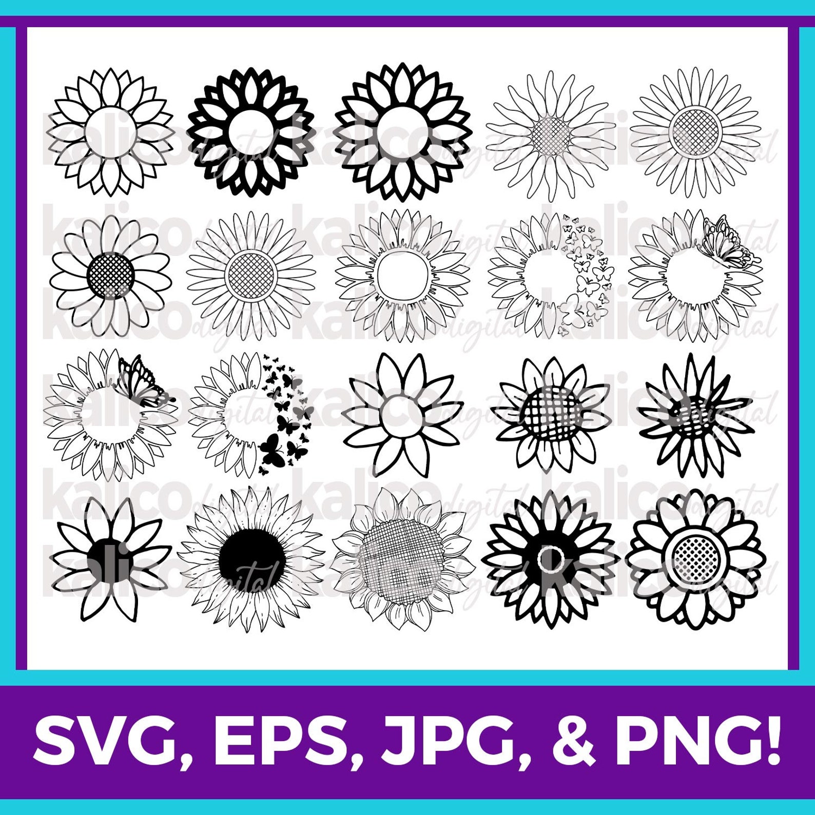 Sunflower SVG Bundle, Sunflower Bundle SVG, Sunflowers SVG, Cricut ...