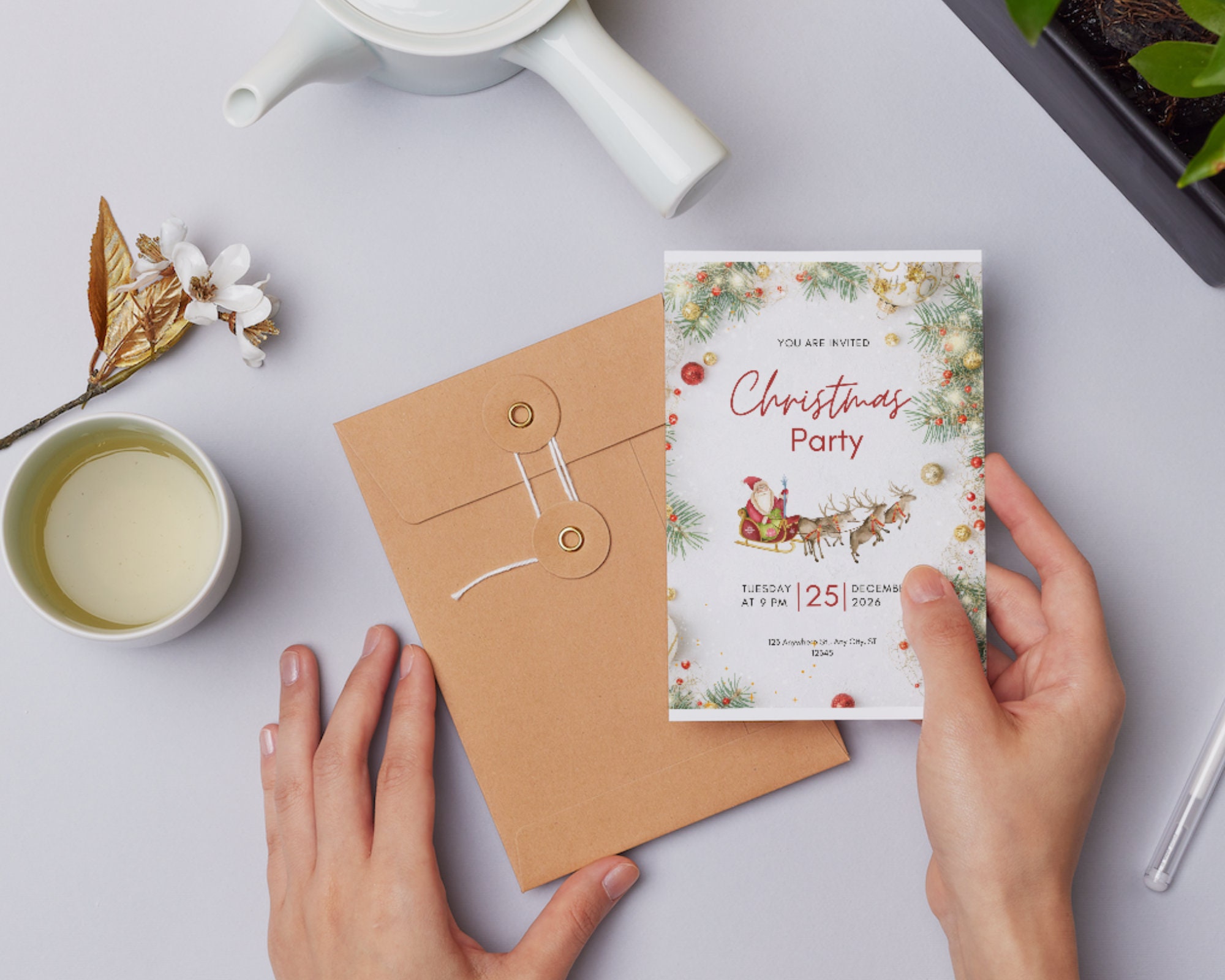 Editable Christmas Invites, Invitations, Editable on Canva, Christmas ...