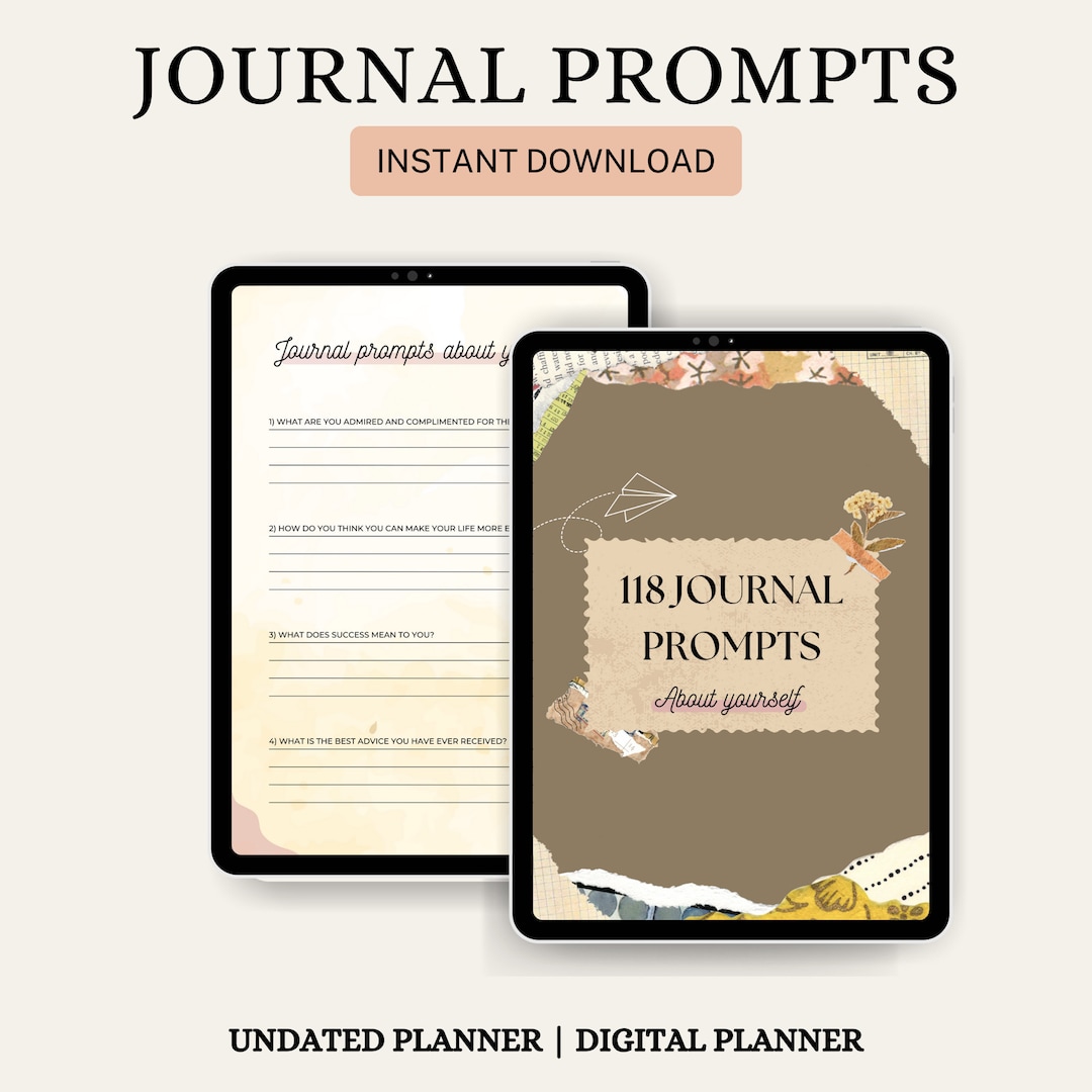 118 Journal Prompts for Better Journaling Digital Planner - Etsy