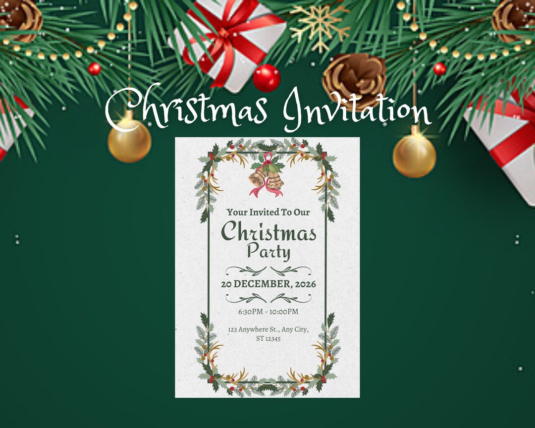 Editable Christmas Invites Invitations Editable on Canva - Etsy