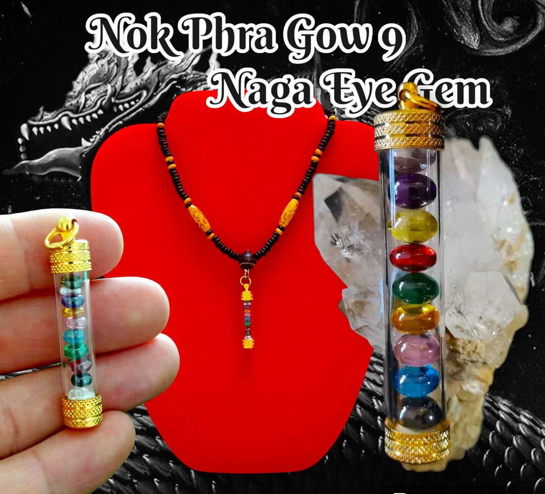 Naga Eye Gemstone Pendant Necklace: 9 Colors Lucky Wealth Amulet - Etsy
