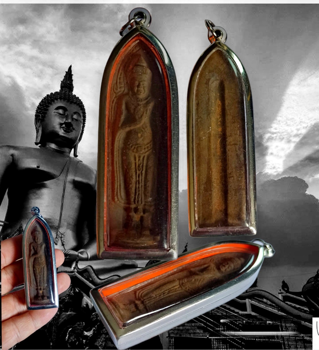 Phra Leela Kampang Clay Amulet: Thai Buddha Pendant Necklace, Life ...