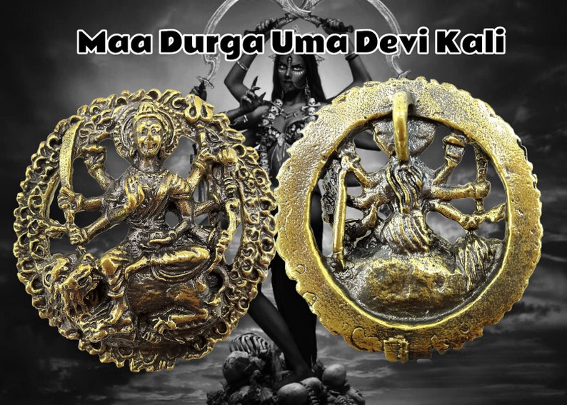 Buy Maa Durga Uma Devi Kali Parvati Ride Lion Hindu Deity Goddess Brass ...