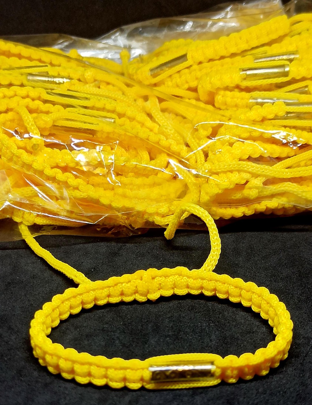 50 Pcs Yellow Thai Holy Thread Bracelet: Adjustable Sai-sin Wristband ...