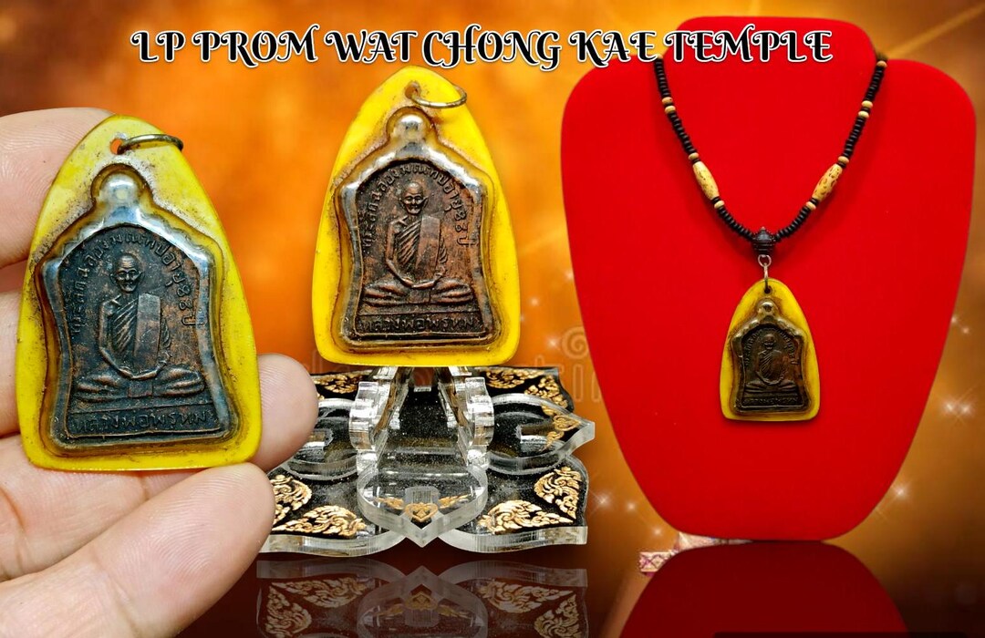 Antique Phra Lp Prom Amulet Pendant: Wat Chongkae Temple, Thailand - Etsy