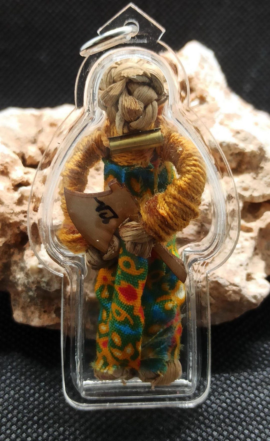 Voodoo Bodyguard Wooden Hold an Axe Hoon Payon Haunted Dol Amulet ...