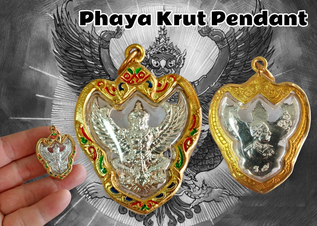 Magic Phaya Krut Garuda Magic Bird Back King Rama5 Thai Buddha Amulet Pendant Strong Life ...