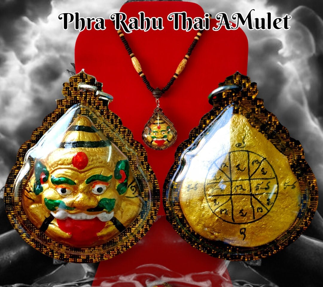 Phra Rahu Thai Amulet Pendant: Moon Eater Eclipse, Wealth & Protection ...